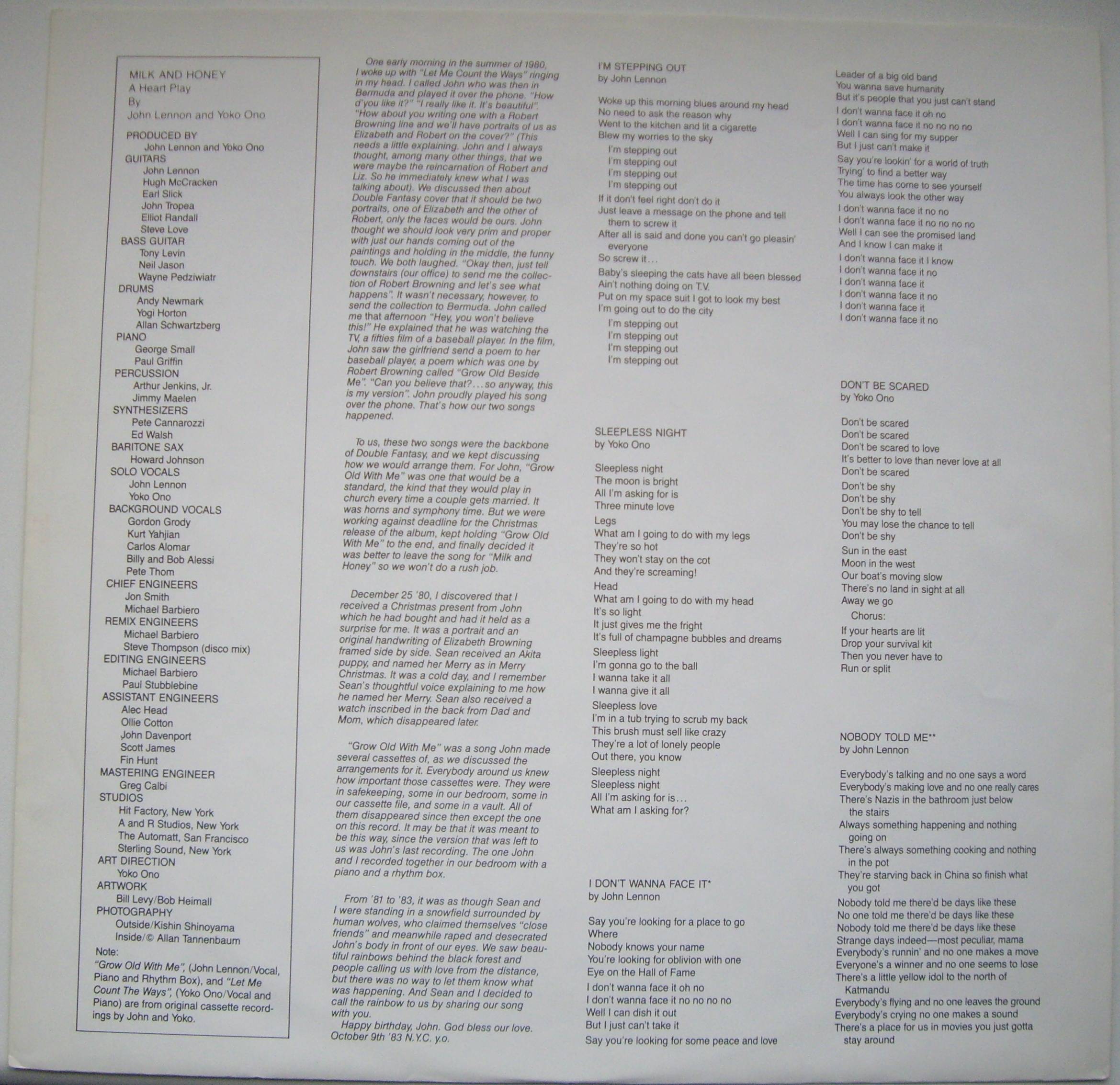 John Lennon Milk And Honey [lp sleeve01 d] | CD Covers | Cover Century ...